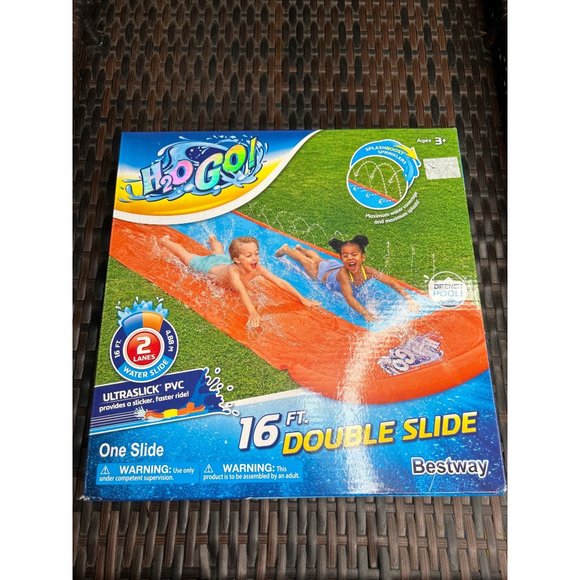 Toys | New H2ogo 16ft Double 2 Lane Water Slip N Slide Kids Pool ...
